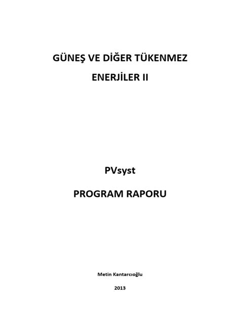 Pvsyst Rapor Pdf