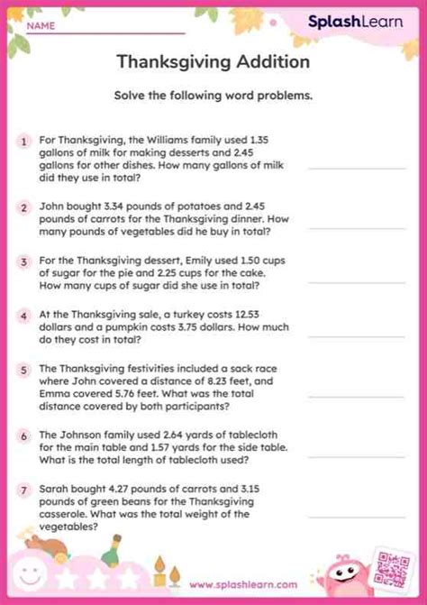 Decimal Addition Word Problems Worksheets Free And Printable Splashlearn