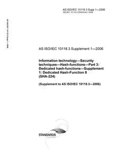 AS ISO IEC 10118 3 SUPP 1 2006 PDF Engineer Documents Center