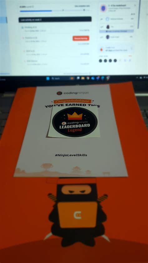 Leaderboardlegend Codingninjas Achievementunlocked Ninjalevelskills Riya Fousy