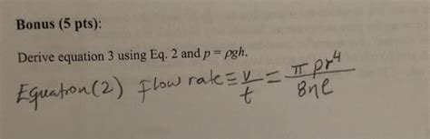 Bonus Pts Derive Equation Using Eq And P Chegg Com