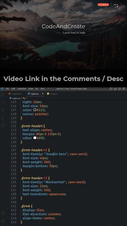 Landing Page With Modal Forms Using Html Css And Javascript Shorts