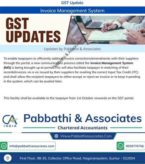 Pabbathi Associates Invoice Management System Under Gst Pabbathi Syam Sundar Posted On The
