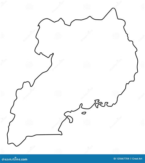 Uganda Map Outline Vector Illustration Stock Vector Illustration Of Uganda Vector
