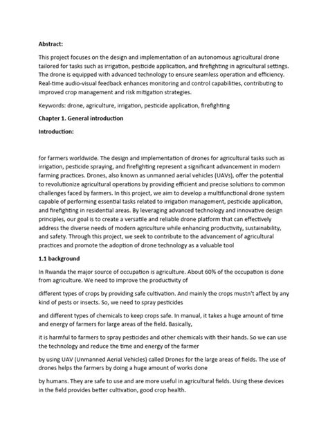 Design And Implementation Of Drone Used By Irrigation Pesticide Spray