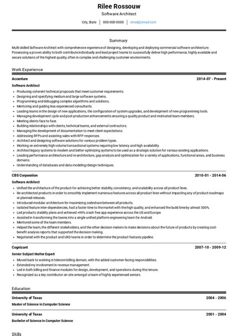 Software Architect Resume Samples And Templates Visualcv