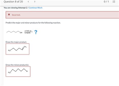 Solved Predict The Major And Minor Products For The