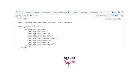 React Admin Scaler Topics