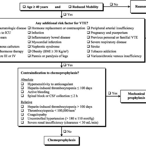 Algorithm From The Brazilian Guidelines For Vte Prophylaxis In Download Scientific Diagram