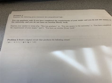 Solved Problem Translate The Following Given Statement Chegg Com