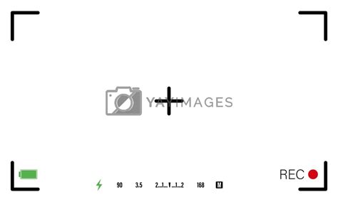 Interface Viewfinder With Digital Camera Settings On White Background Viewfinder Focusing