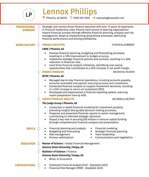 Resume Header Examples And Writing Guide For 2025