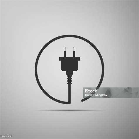 전기 플러그 아이콘이 회색 배경에 고립입니다 연결 및 연결 해제의 전기의 개념입니다 평면 디자인입니다 벡터 일러스트 레이 션 개념에 대한 스톡 벡터 아트 및 기타 이미지