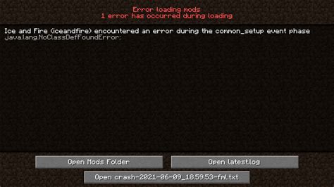 ice and fire iceandfire encountered an error during the common setup