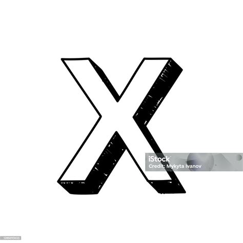 X 문자 손으로 그린 기호 큰 영어 문자 X 손으로 그린 흑백 로마 알파벳 문자 X 타이포그래피 기호의 벡터 일러스트 로고 아이콘으로 사용할 수 있습니다 0명에 대한 스톡