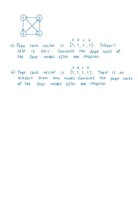 Solved A Page Rank Vector Is 1111 Teleport Rate Is
