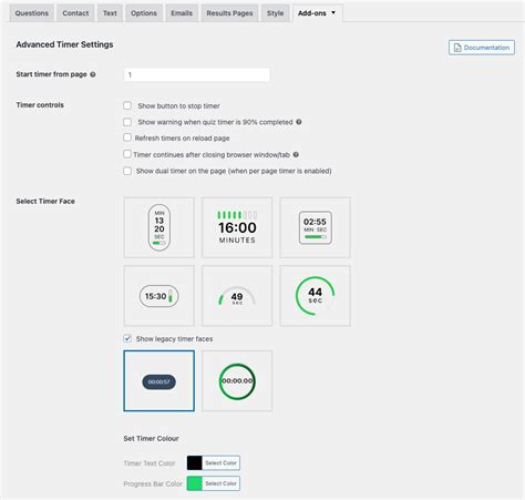 Advanced Timer Documentation Quiz And Survey Master