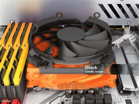 프로세서 냉각 시스템 3d 렌더의 Cpu 과열 보기 시뮬레이션 컴퓨터에 대한 스톡 사진 및 기타 이미지 컴퓨터 0명
