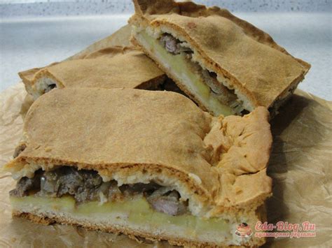 Закрытый пирог с мясом и картошкой в духовке: рецепт с фото пошагово