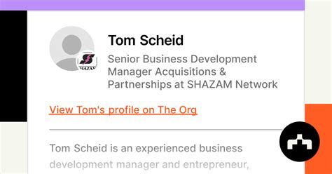 Tom Scheid Senior Business Development Manager Acquisitions And Partnerships At Shazam Network
