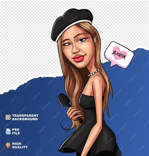 Premium Psd Rose Caricature Cartoon Portrait Illustration