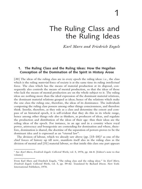 Chapter 1 Karl Marx The Ruling Class And The Ruling Ideas Pdf Idea