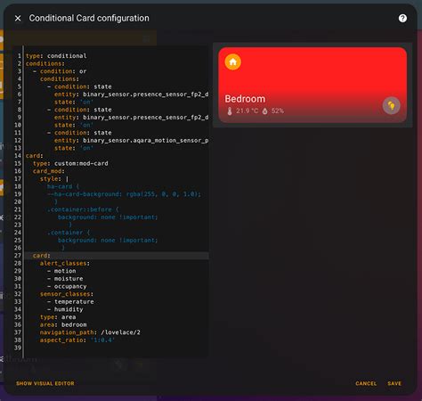 Area Card Background Removal Frontend Home Assistant Community