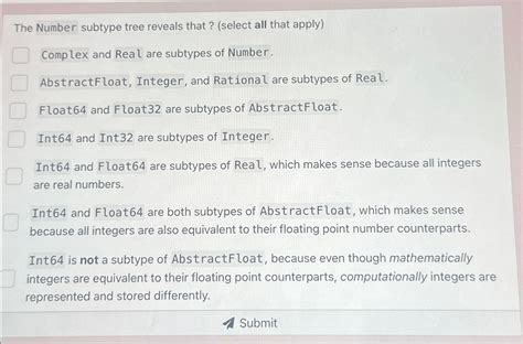 Solved The Number Subtype Tree Reveals That Select All Chegg Com