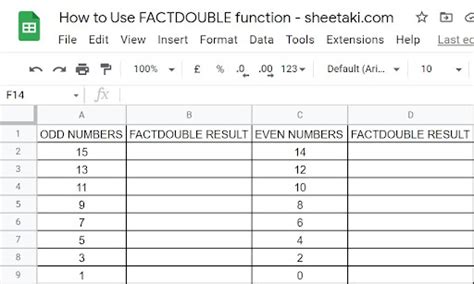 How To Use FACTDOUBLE Function In Google Sheets Sheetaki