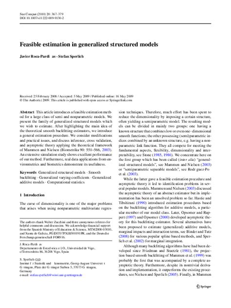 Pdf Feasible Estimation In Generalized Structured Models