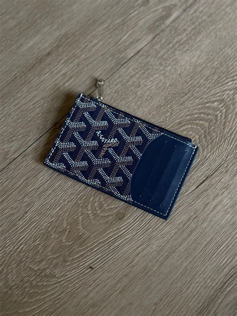 Goyard Bourbon Zipped Card Holder Navy Dad From Mnl