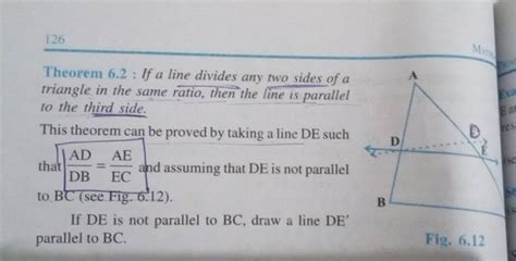 126Theorem 6 2 If A Line Divides Any Two Sides Of A Triangle In The Sa
