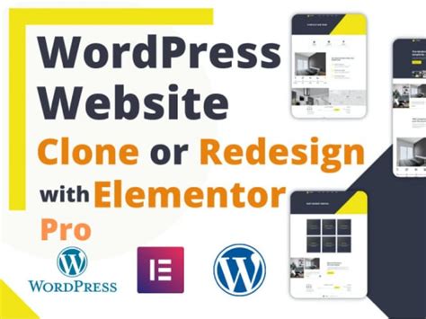 a duplicate copy clone redesign wordpress website by elementor pro