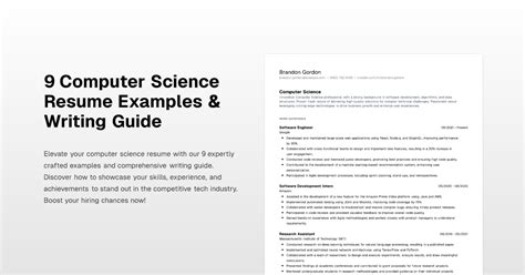 Computer Science Resume Examples Writing Guide