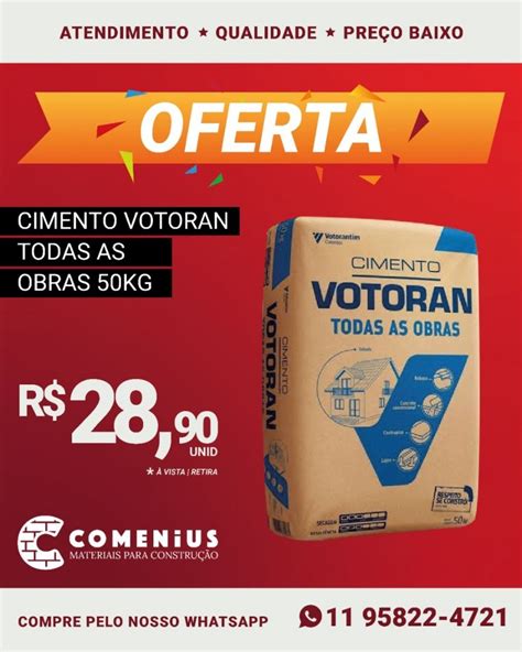 Cimento Votoran Para Todas As Obras Materiais De Construção Civil Design Promocional