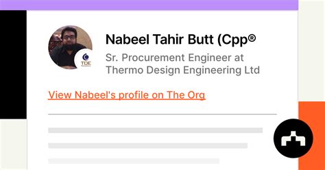 Nabeel Tahir Butt Cpp® Sr Procurement Engineer At Thermo Design