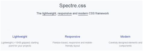 Spectre Css A Lightweight Responsive And Modern CSS Framework Designbeep