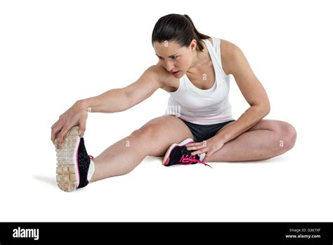 Athlete Woman Stretching Her Hamstring Stock Photo Alamy