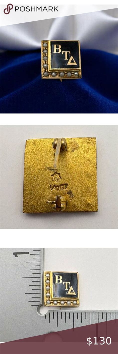 1940s Beta Tau Delta Fraternity Sorority Pin 1 10 Gf Black Enamel Seed Pearls In 2025 Sorority