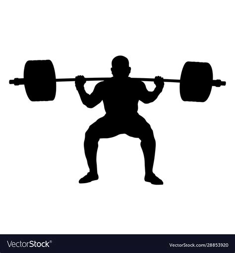 Athlete Powerlifter Squat With Barbell Royalty Free Vector