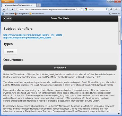 jquery mobile based topic map browser wandorawiki