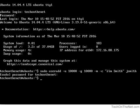 Linux How To Create A User In Ubuntu Linux Server 14 04 LTS
