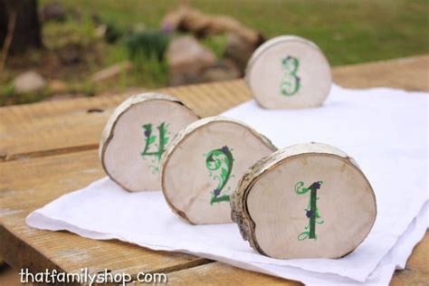 Tree Slice Table Numbers For Rustic Wedding Emmaline Bride