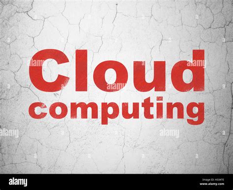 Cloud Technology Concept Cloud Computing On Wall Background Stock