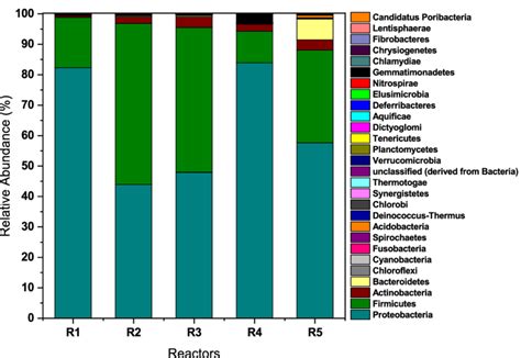 Relative Abundance Of The Microbial Communities At Phylum Level In The Download Scientific