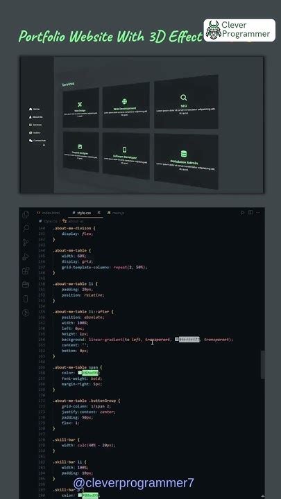 Portfolio Website With 3d Eifect Coding Shorts Python Webdesign