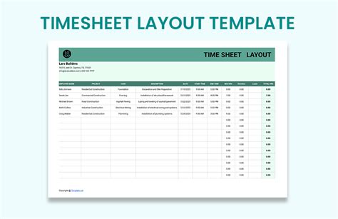 Job Timesheet Template In Excel Word Pages Google Docs Google