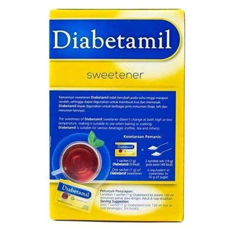 Jual Diabetamil Sweetener Box Sachets Zero Cal Gula Rendah Kalori Di