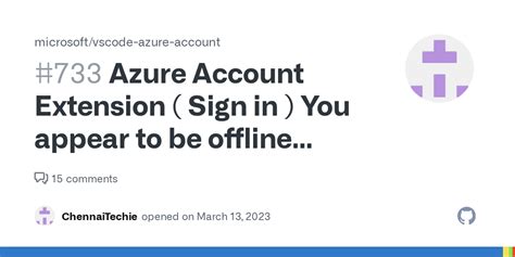 Azure Account Extension Sign In You Appear To Be Offline Please Check Your Network · Issue