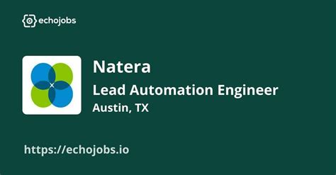 Natera Is Hiring Lead Automation Engineer Usd 138k 172k Austin Tx